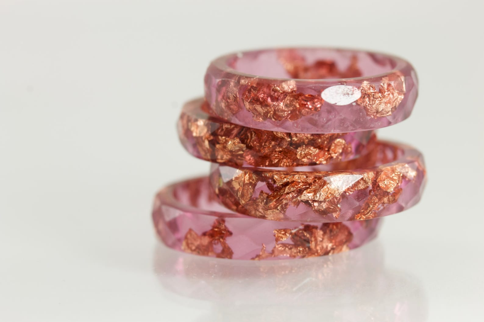 Resin Ring Raspberry Plum Faceted Eco Resin Ring with Copper | Etsy