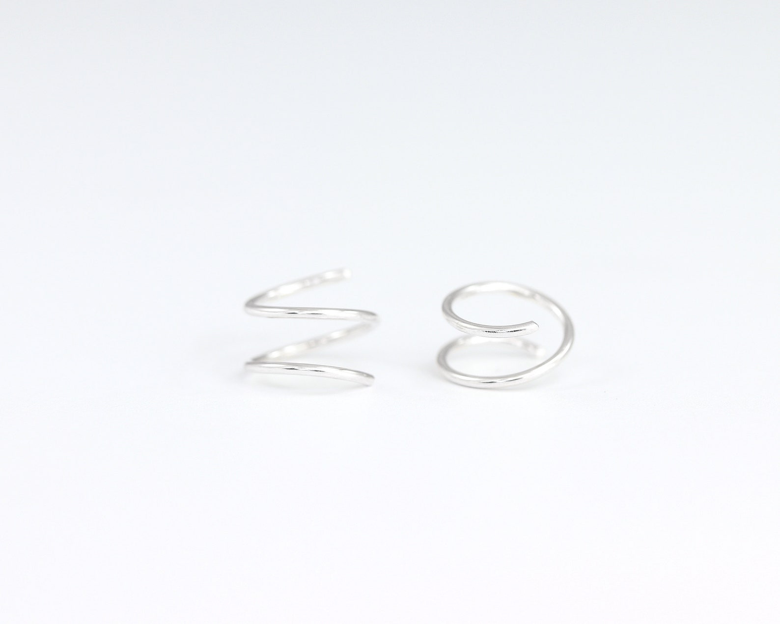 Huggie Earrings Spirals Earrings Small Gold Hoop Earrings 14K - Etsy Canada