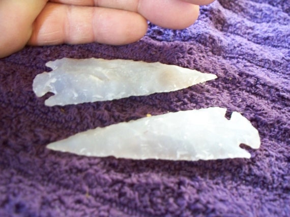2 Hand Made Napped Flint Stone Arrow Heads Craft Supplies - Etsy