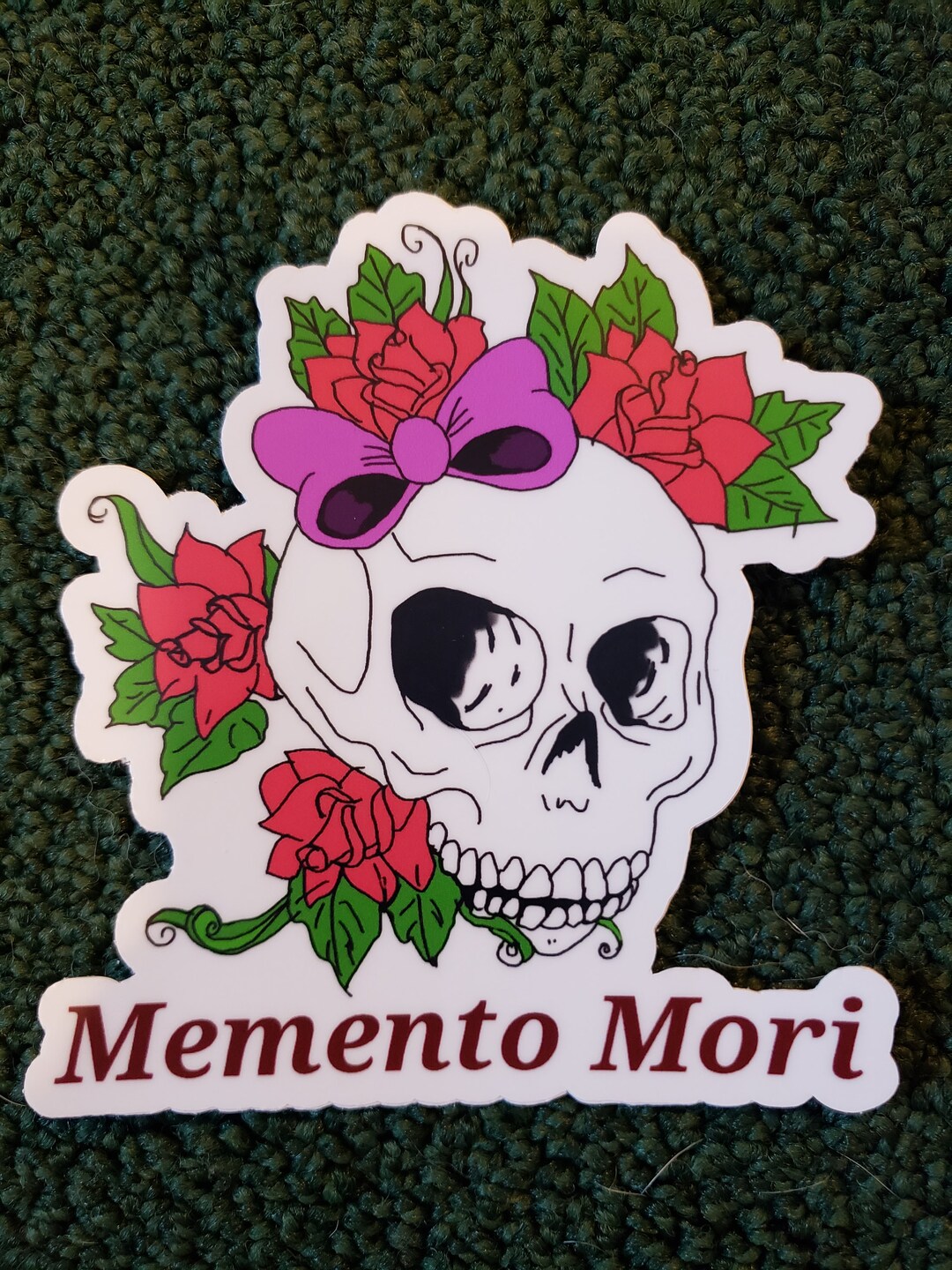 Memento Mori Skull and Roses Decal - Etsy