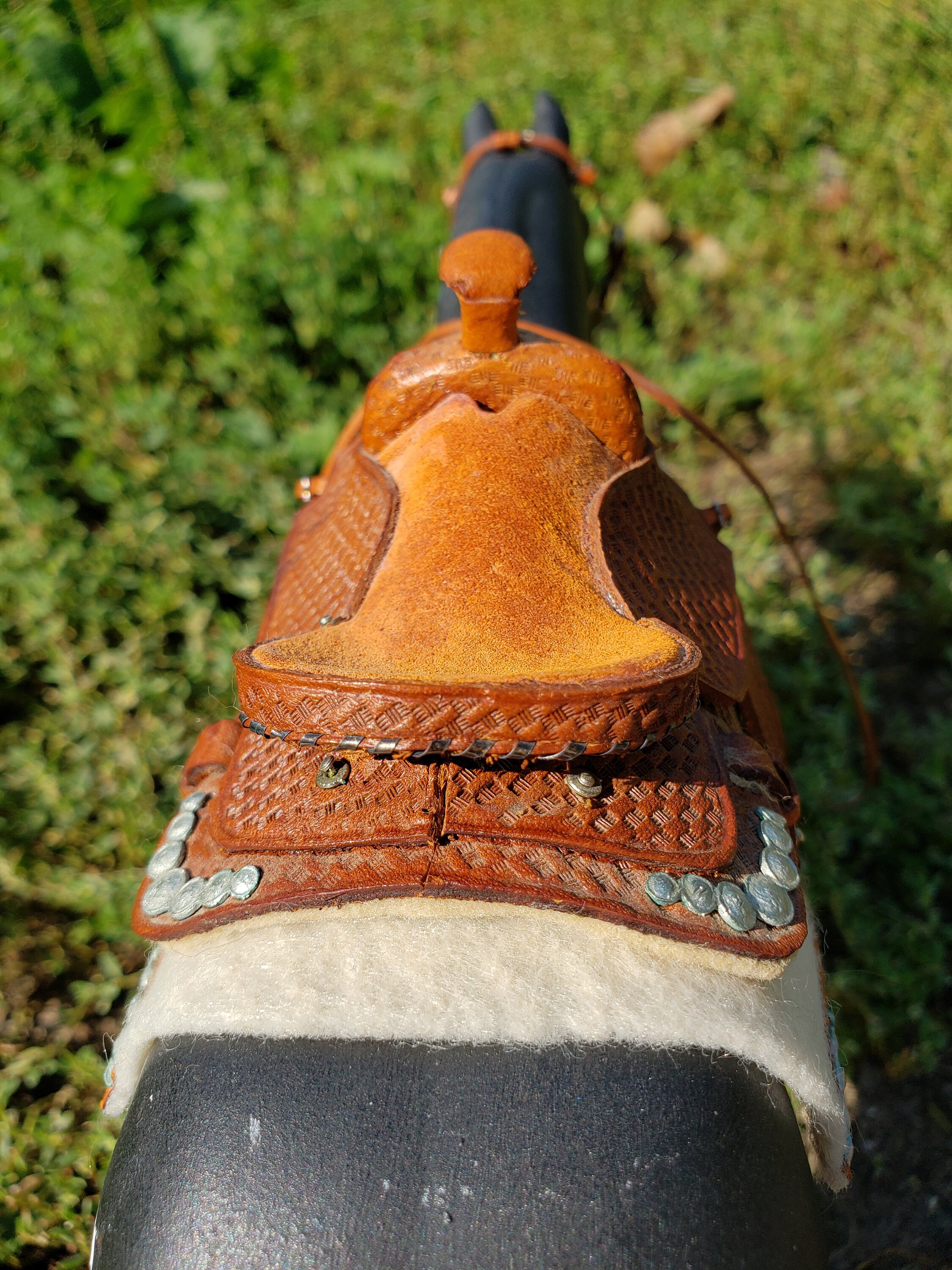 Handmade western tan basket weave saddle. Breyer horse | Etsy