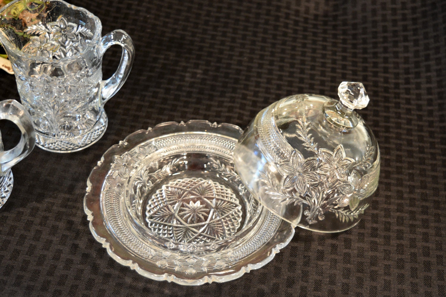 EAPG Indiana Glass Narcissus Spray Bouquet Pattern Butter | Etsy