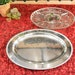 Oval Silver Plate Serving Tray With Divided Crystal Insert - Crescent ...