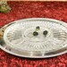 Oval Silver Plate Serving Tray With Divided Crystal Insert - Crescent ...