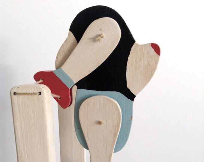 Vintage Wooden Acrobat Toy, Flip Toy, Wood Acrobat Squeeze Toy, Trapeze ...