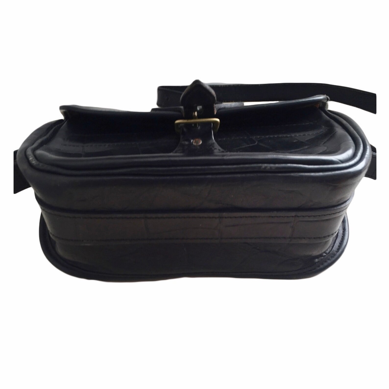 1980s Hobbs Black Leather Saddle Bag Shoulder Bag Vintage - Etsy Australia