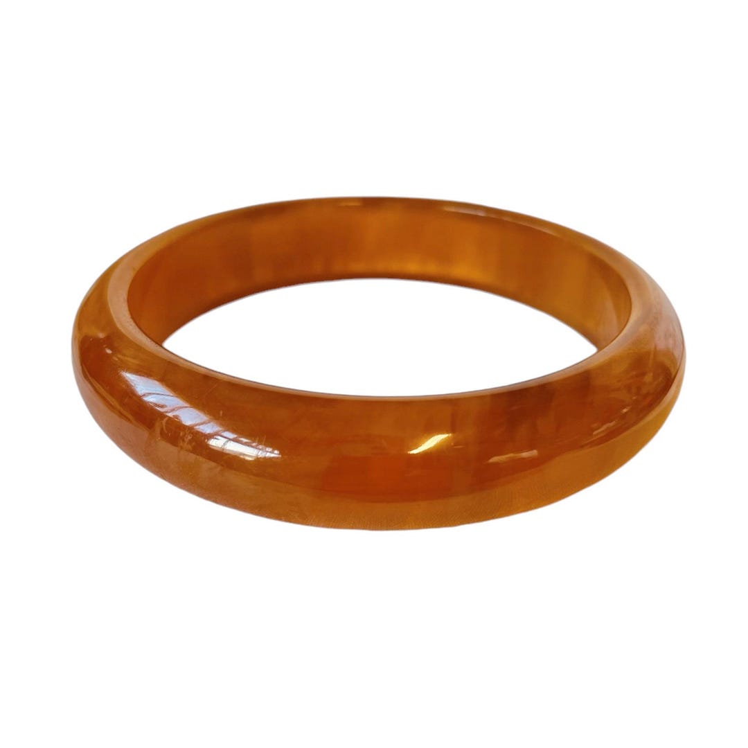 Vintage Bakelite Domed Mottled Honey, Orange Bangle - Etsy