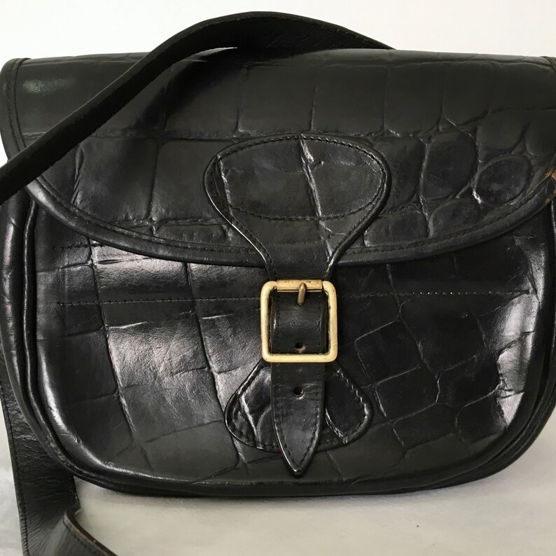 1980s Hobbs Black Leather Saddle Bag Shoulder Bag Vintage - Etsy Australia