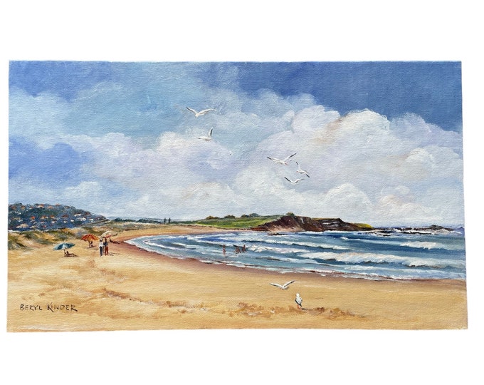 Original Oil Painting on Board, Long Reef, Signed Beryl Kinder, Vintage ...