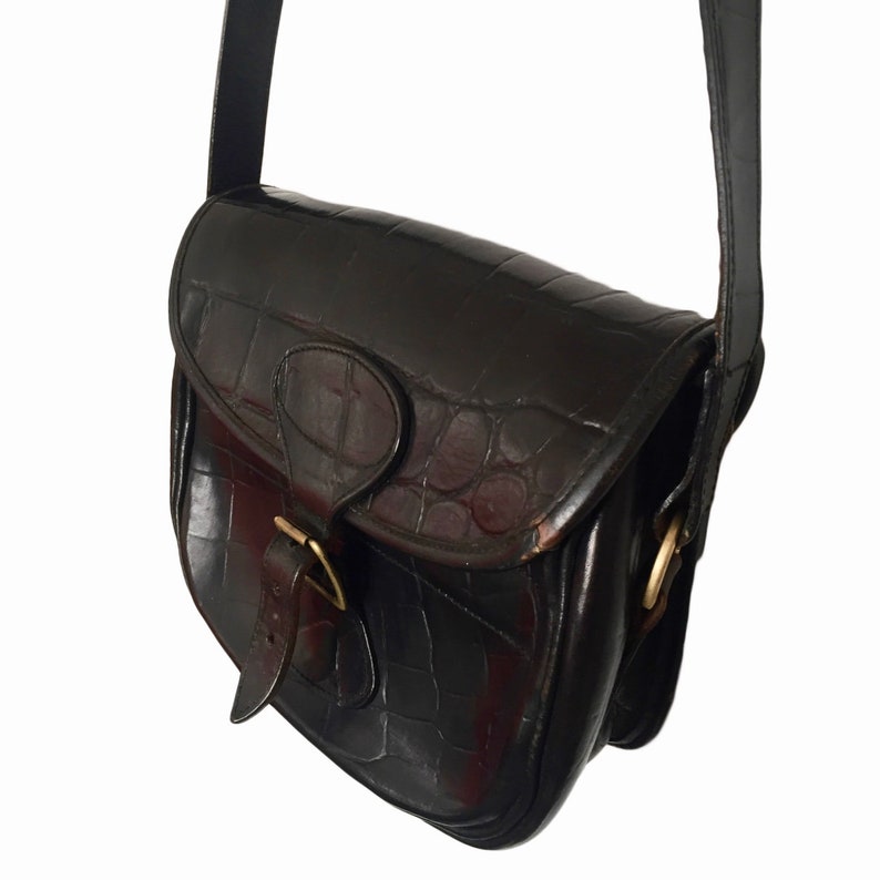 1980s Hobbs Black Leather Saddle Bag Shoulder Bag Vintage - Etsy Australia