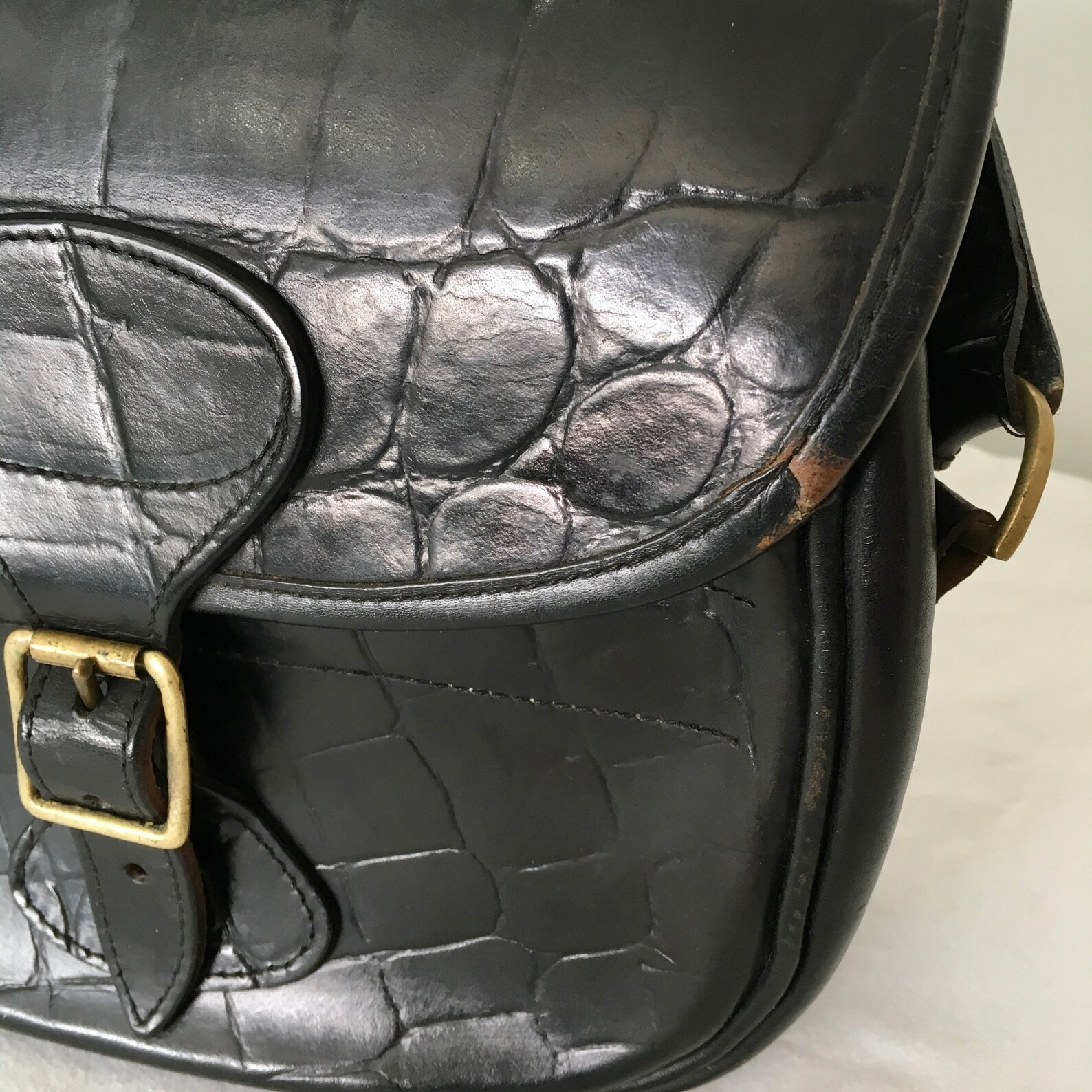 1980s Hobbs Black Leather Saddle Bag Shoulder Bag Vintage | Etsy Australia