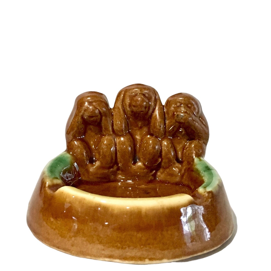 Three Wise Monkey Pottery Ashtray - Etsy UK