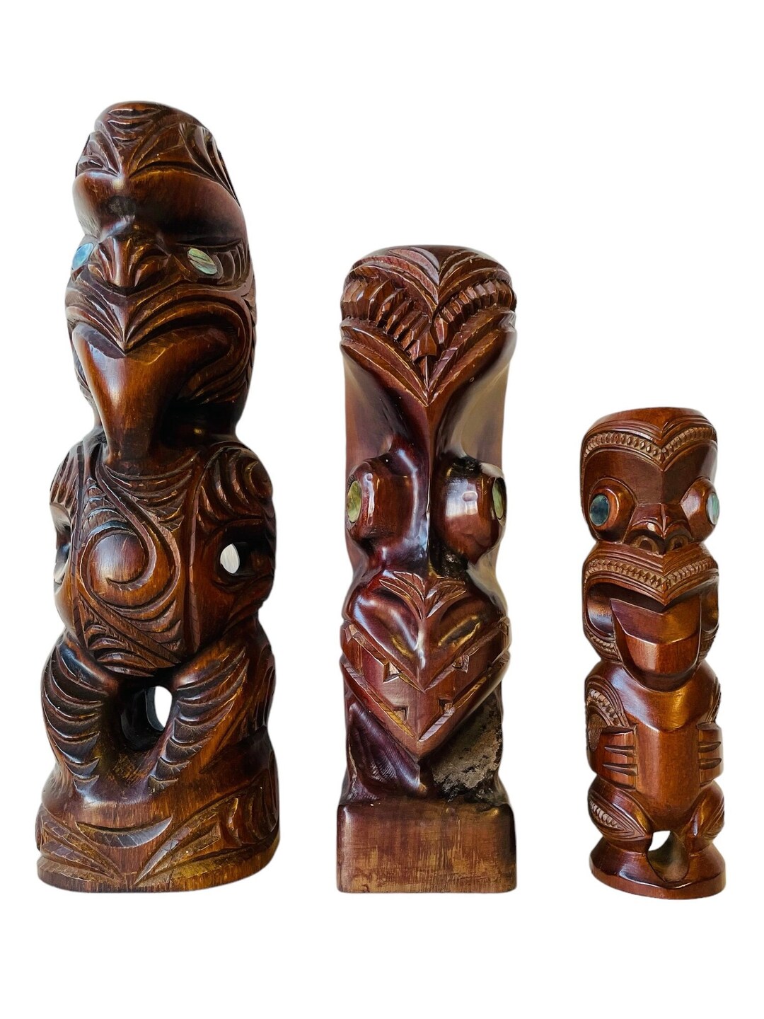 One Maori Carved Figure, 29 CM, 11 Tall, New Zealand Vintage Souvenir ...