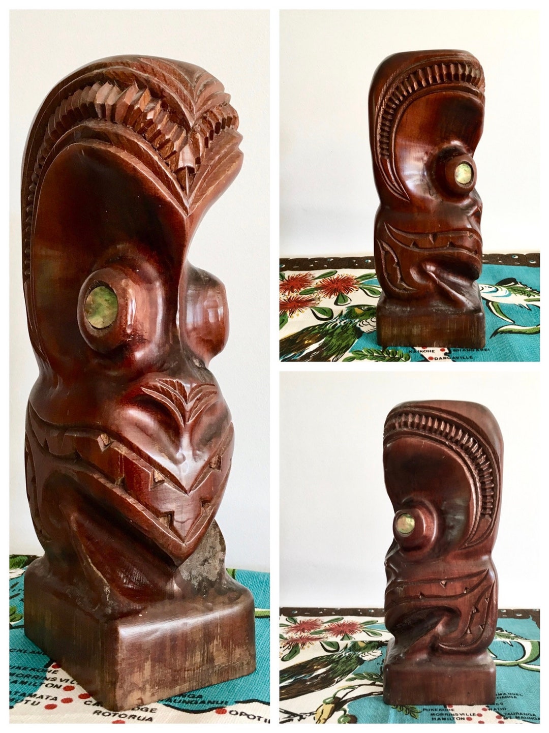 Maori Wooden Carving, A Rangatira Souvenir, Rotorua, New Zealand ...