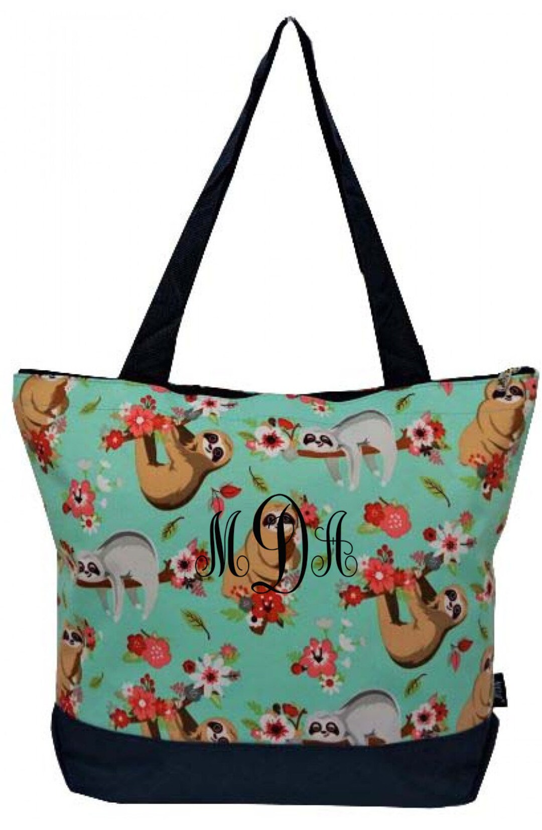 Super Cute Sloths Tote FREE MONOGRAM, Text or Logo - Etsy