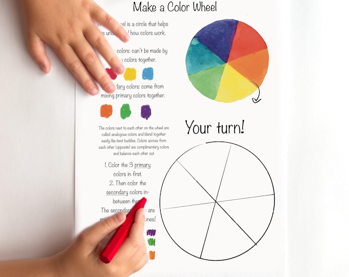 Color Theory Worksheets Printable, Color Wheel Painting Lesson Art ...