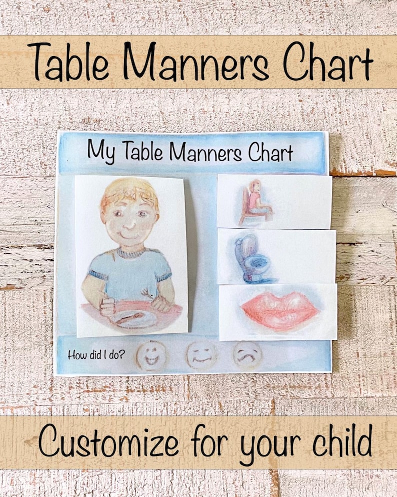 Interactive Table Manners Chart *DIGITAL Download - Etsy