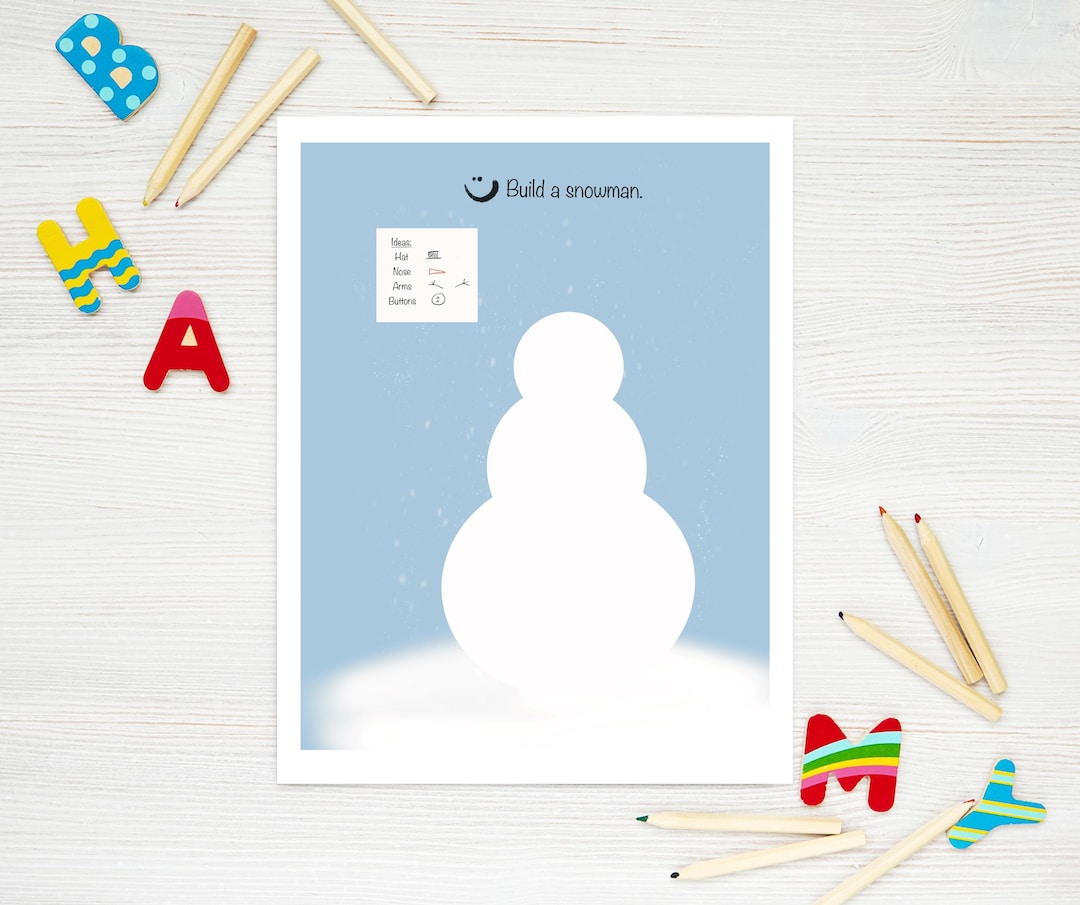 Build a Snowman! Coloring Page - Etsy