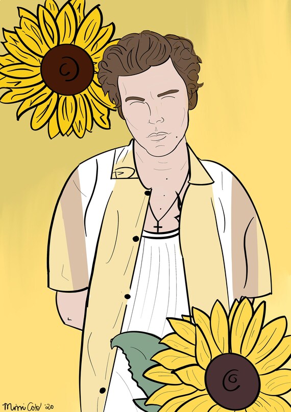 Harry Styles Sunflower Art Print Digital Download Etsy harry-styles-sunflower-art-print-digital-download-etsy