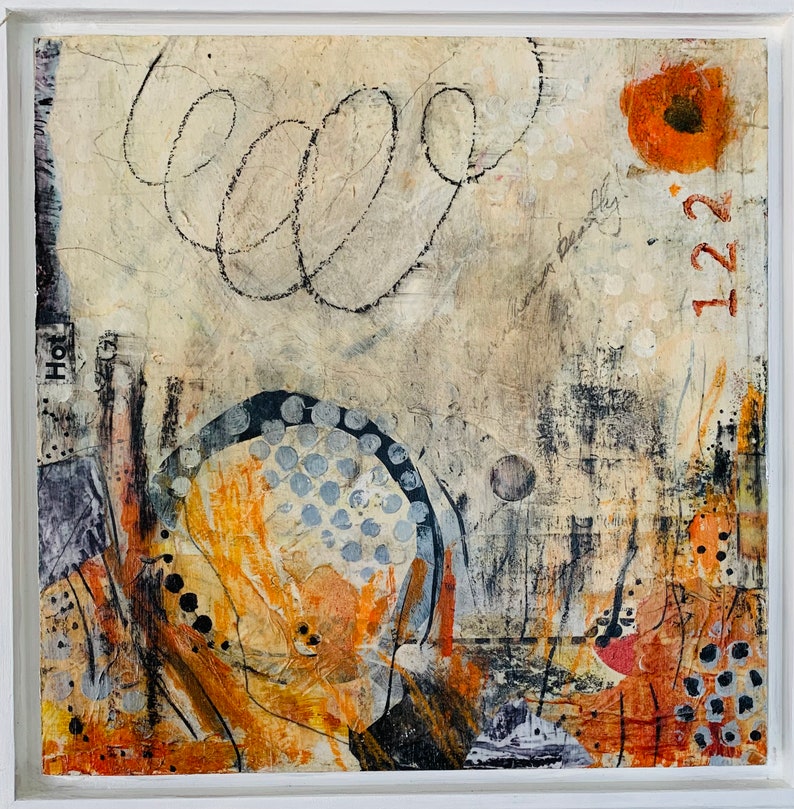 COLLAGE ART - Handmade Collage Papers Acrylic 10x10 Framed Art - Etsy