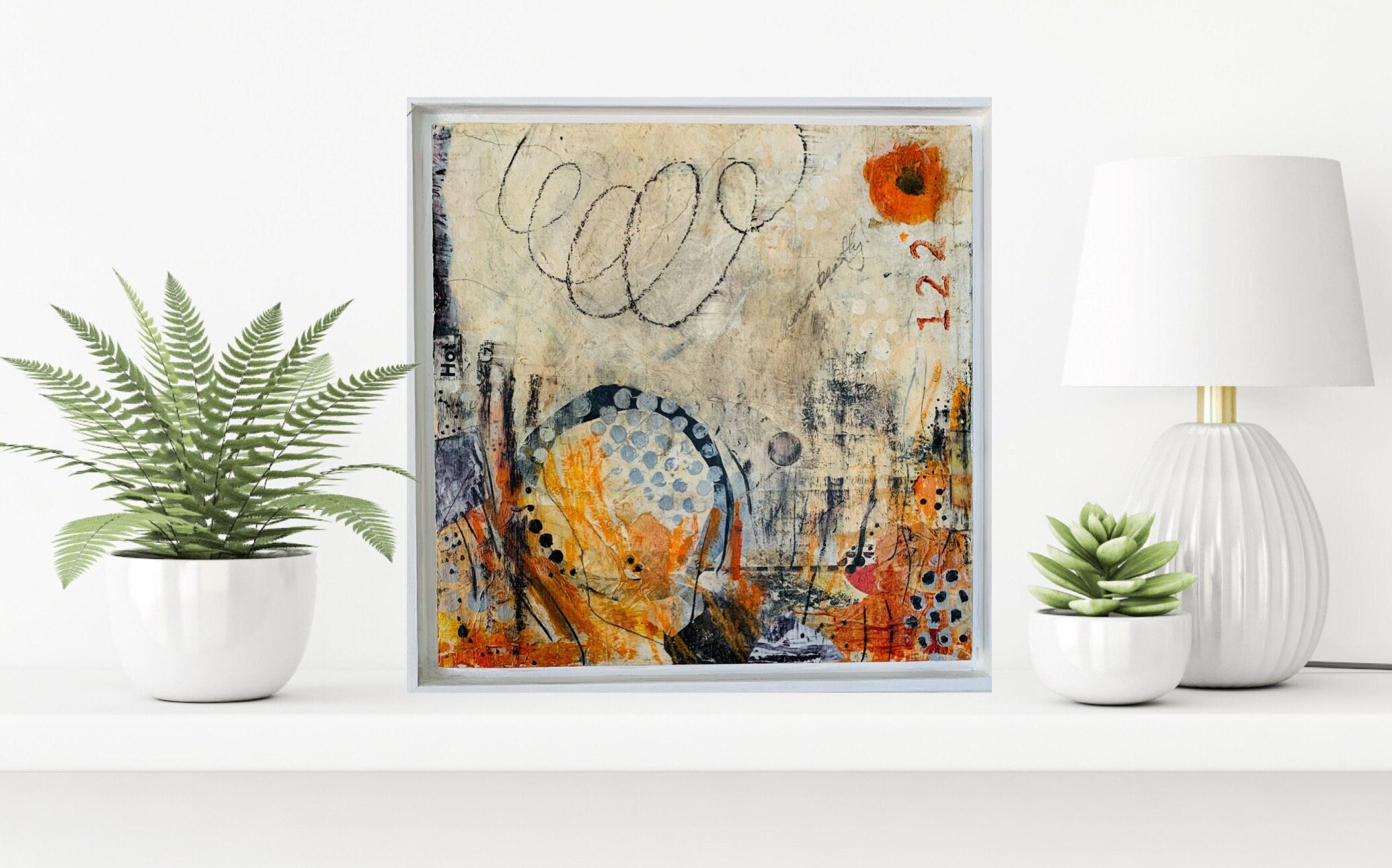 COLLAGE ART Handmade Collage Papers Acrylic 10x10 Framed Art - Etsy