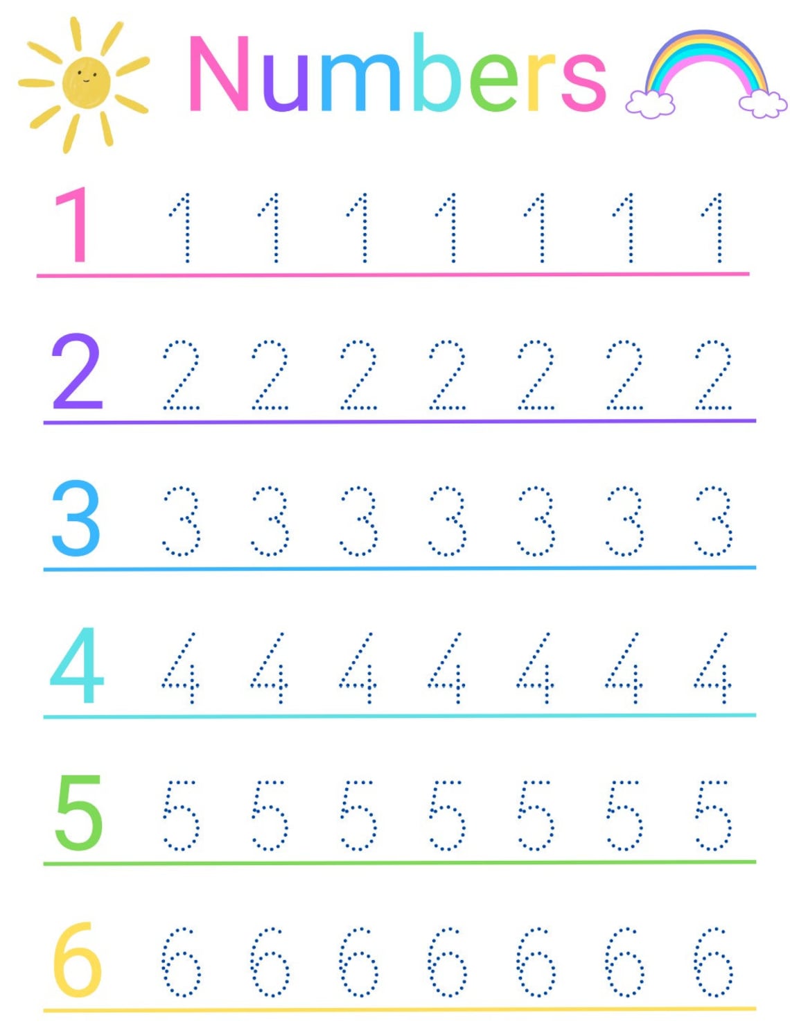 Alphabet and Number Tracing Worksheets - Etsy