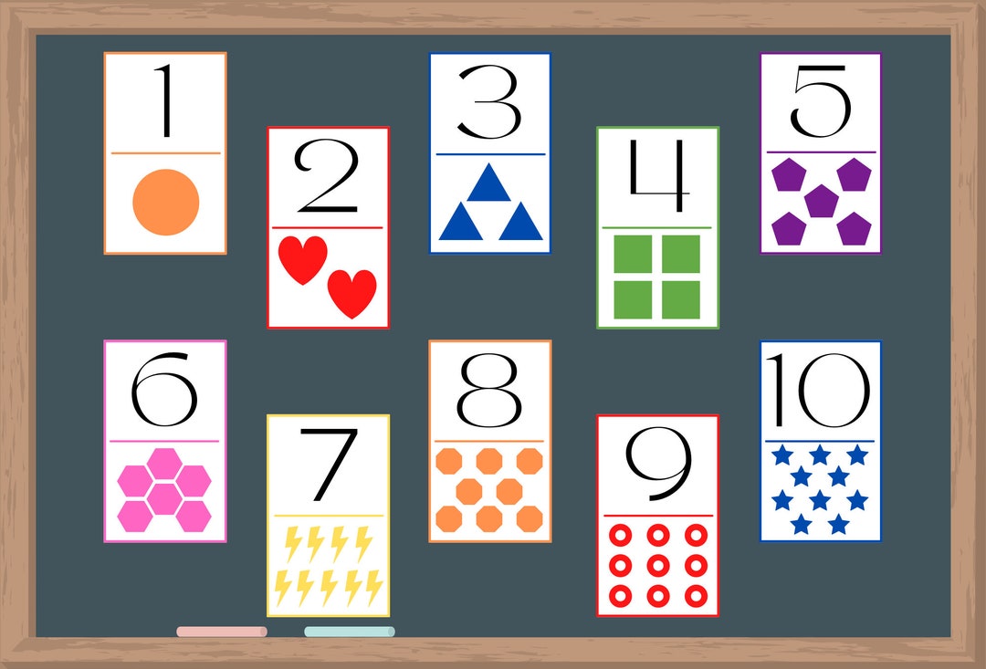 Tarjetas didácticas de números, formas y colores para niños: descarga ...