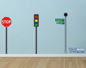 Items similar to Street Signs - Stop Sign - Stop Light Wall Decal Set ...