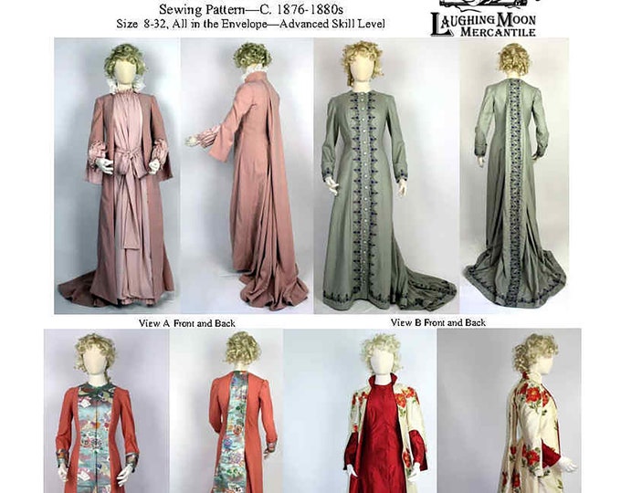 LM140 Ladies' Princess Line Tea Gown 1876-1880s Pattern by Laughing ...