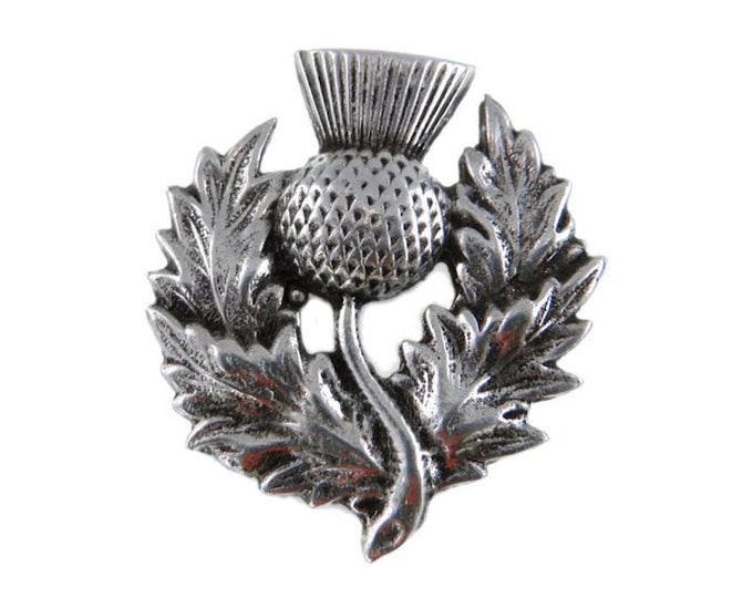 RJ408 Handcrafted Pewter Heavy Scottish Thistle Pin solid Pewter - Etsy