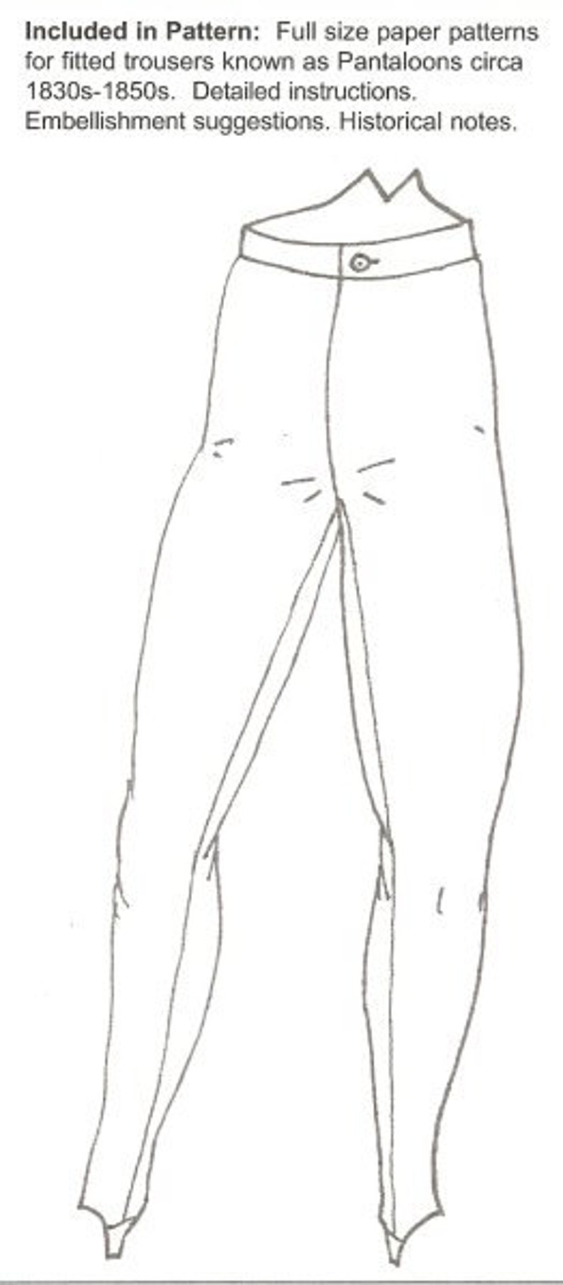 RC918 1830s-50s Pantaloons Sewing Pattern by Reconstructing | Etsy