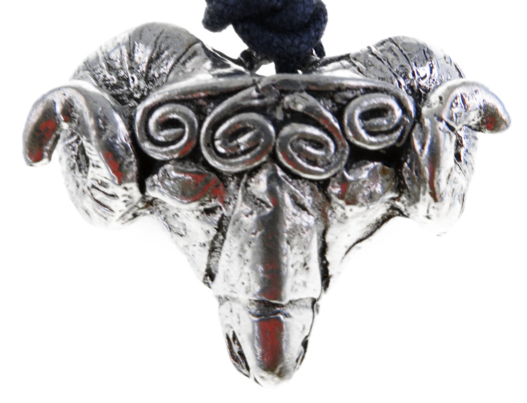 RJ501 Handcrafted Pewter Norse or Celtic Ram Head Necklace - Etsy