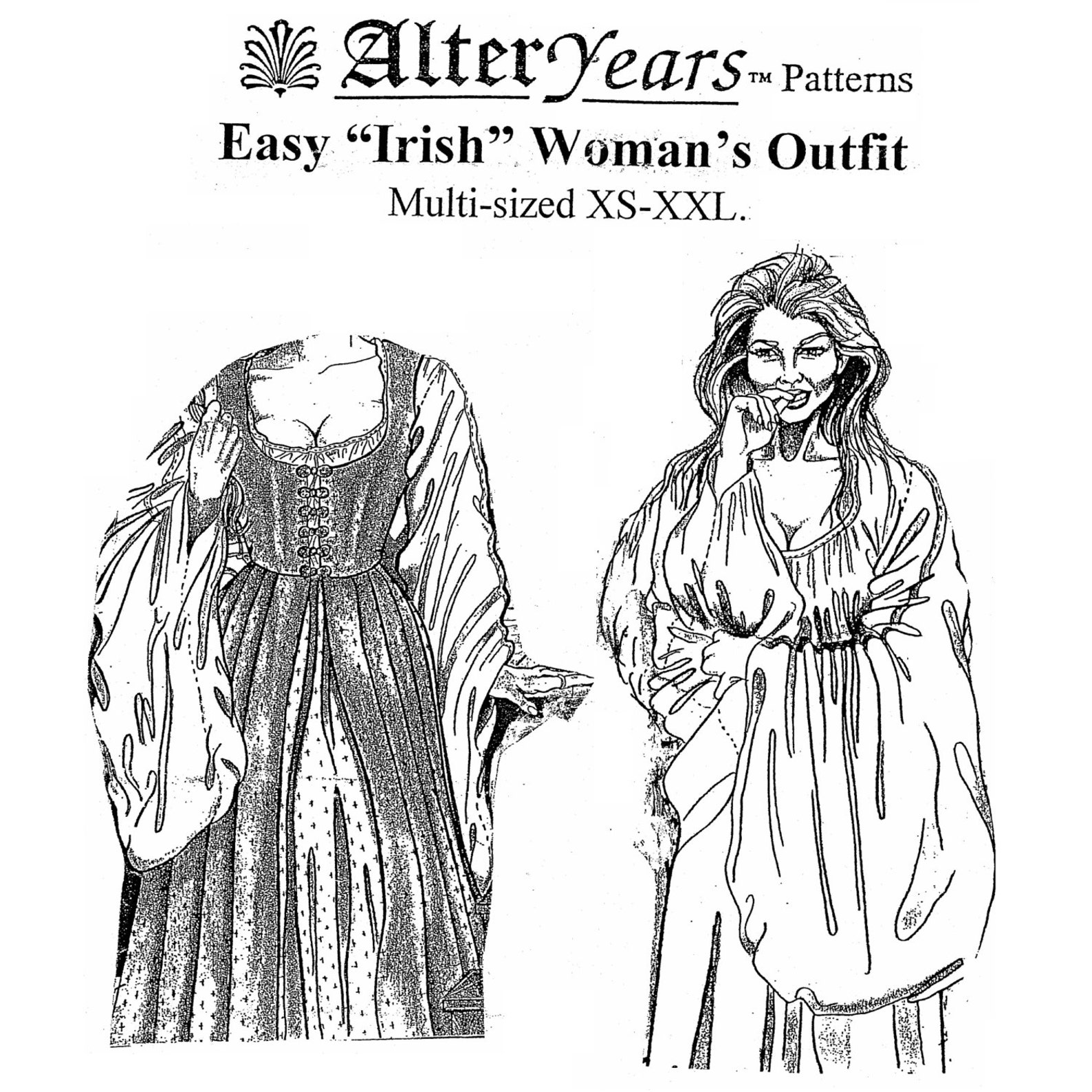 AY39 Irish Woman's Outit Sewing Pattern by Alter Years - Etsy