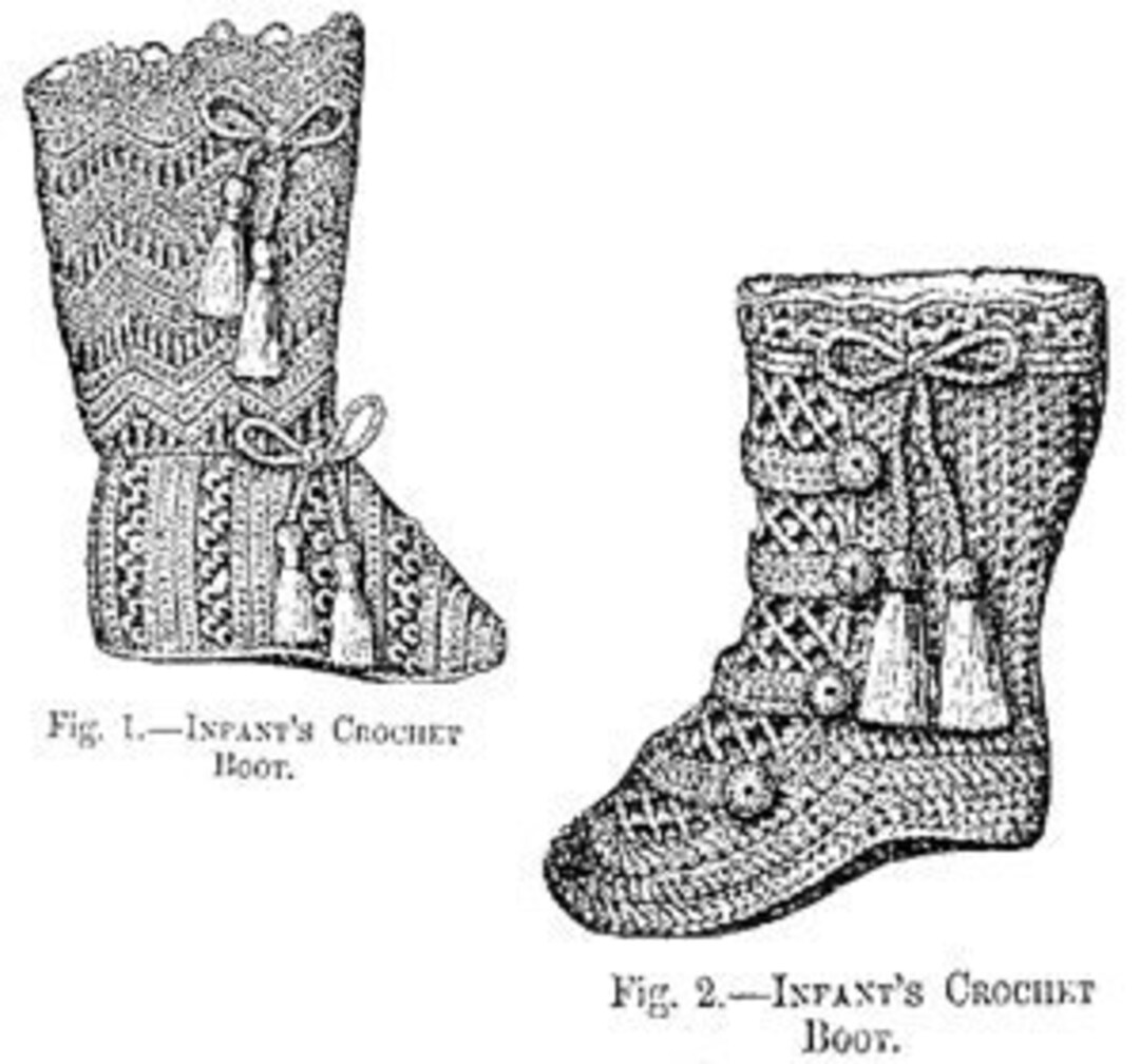 AG1712 1879 2 Infant's Boots Crochet Pattern by Ageless Patterns - Etsy