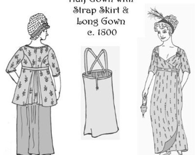 CWSSBD02 19th Century Half Gown With Strap Skirt & Long Gown Sewing ...