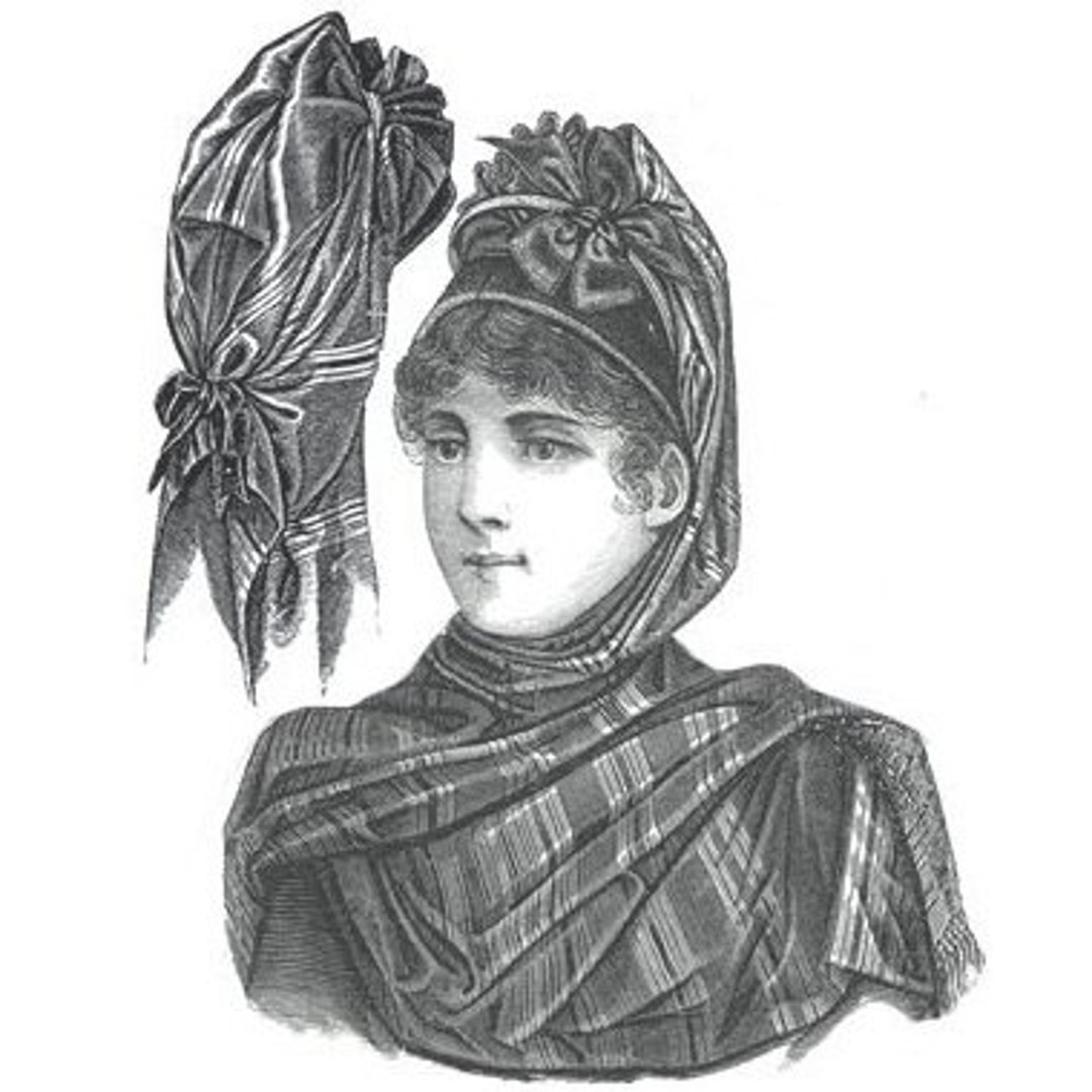 AG1791 1889 Capote Made of a Roman Scarf Sewing Pattern by Ageless ...