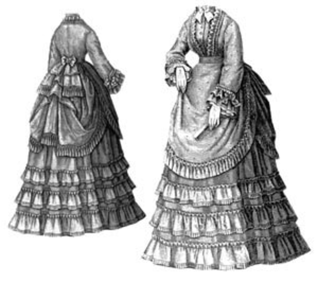 AG1461 1870 Gray Walking Dress Sewing Pattern by Ageless Patterns - Etsy