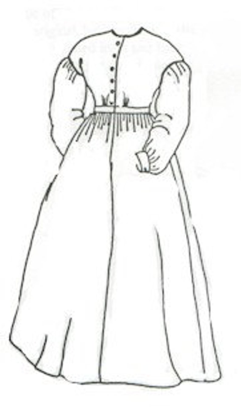 PI453 1850s-1860 Ladies Work Dress Sewing Pattern by Period | Etsy