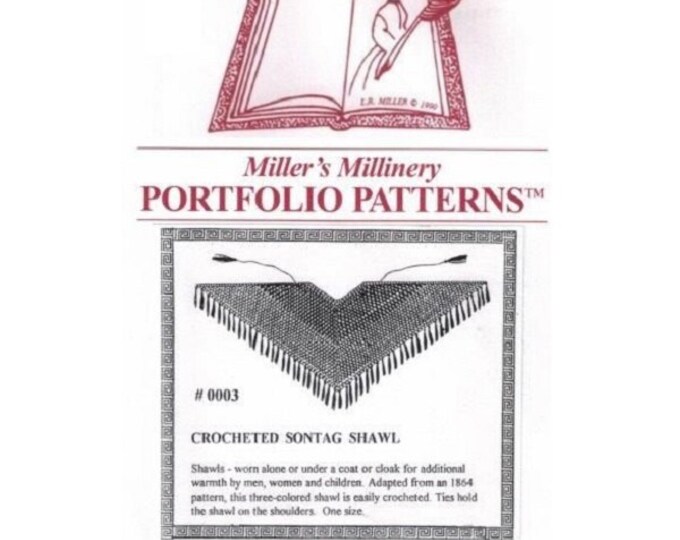 MI0003 1800s Sontag Shawl Crochet Pattern by Miller's Millinery - Etsy