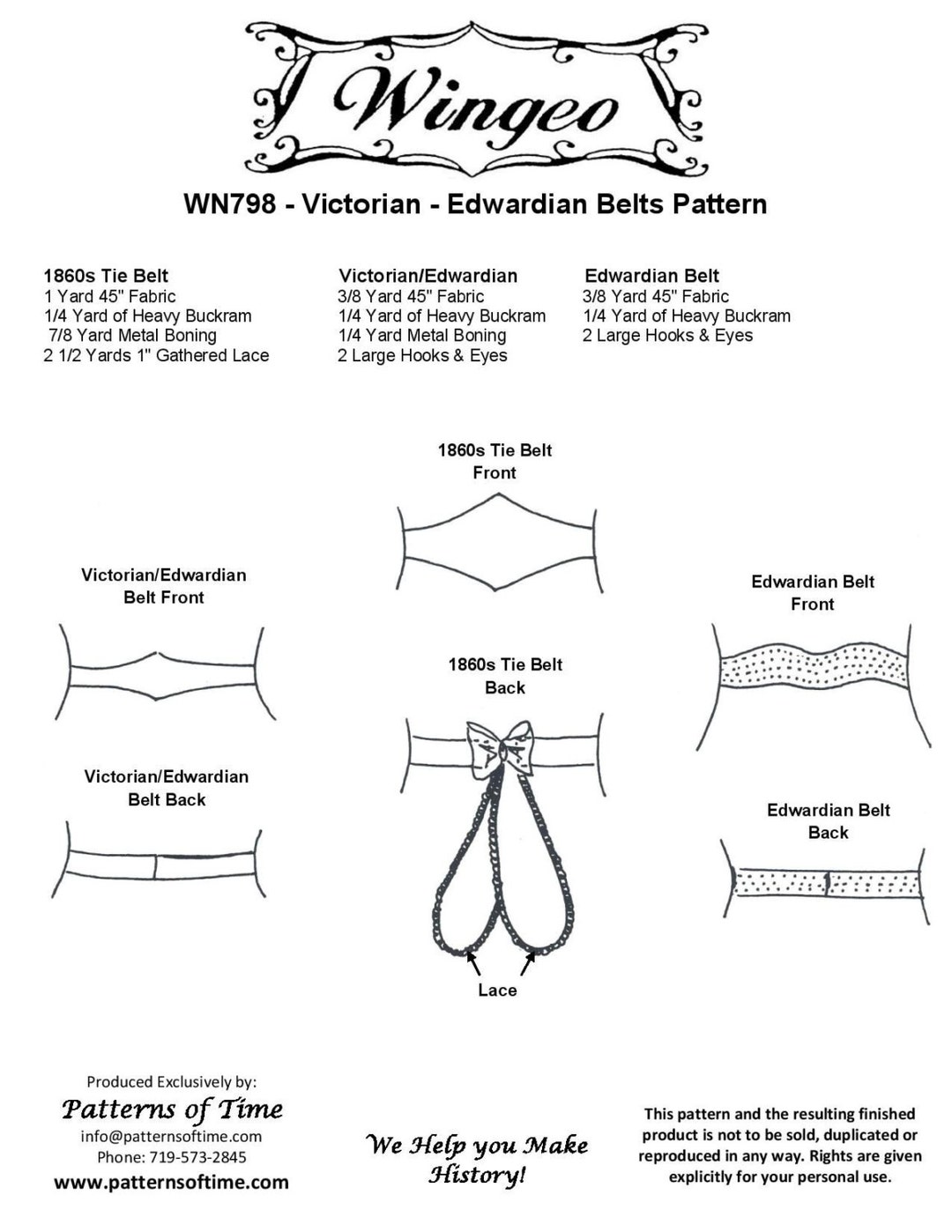WN798 Civil War, Victorian & Edwardian Belts Sewing Pattern by Wingeo ...