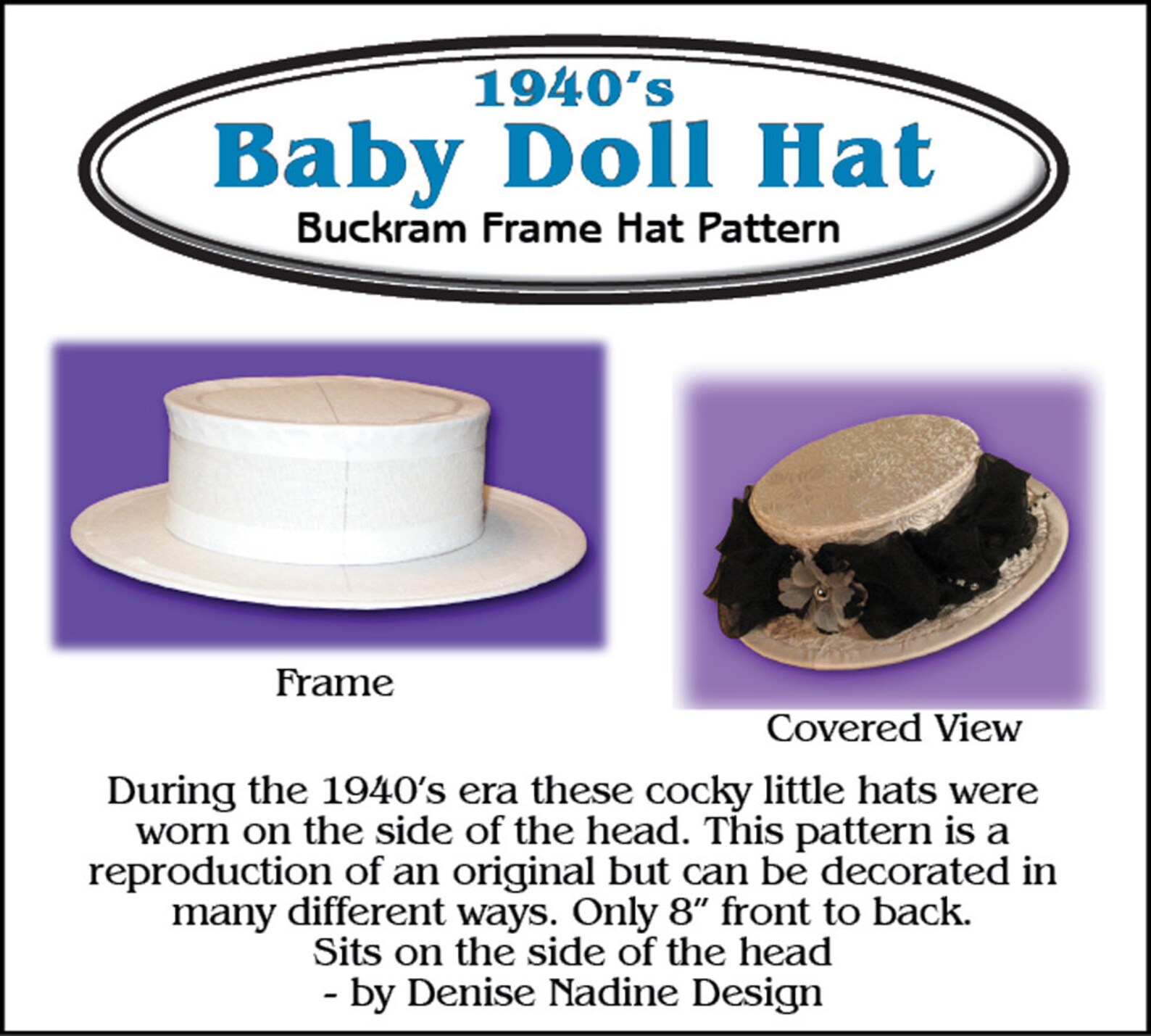 DN017 1940's Baby Doll Hat Pattern by Denise Nadine - Etsy