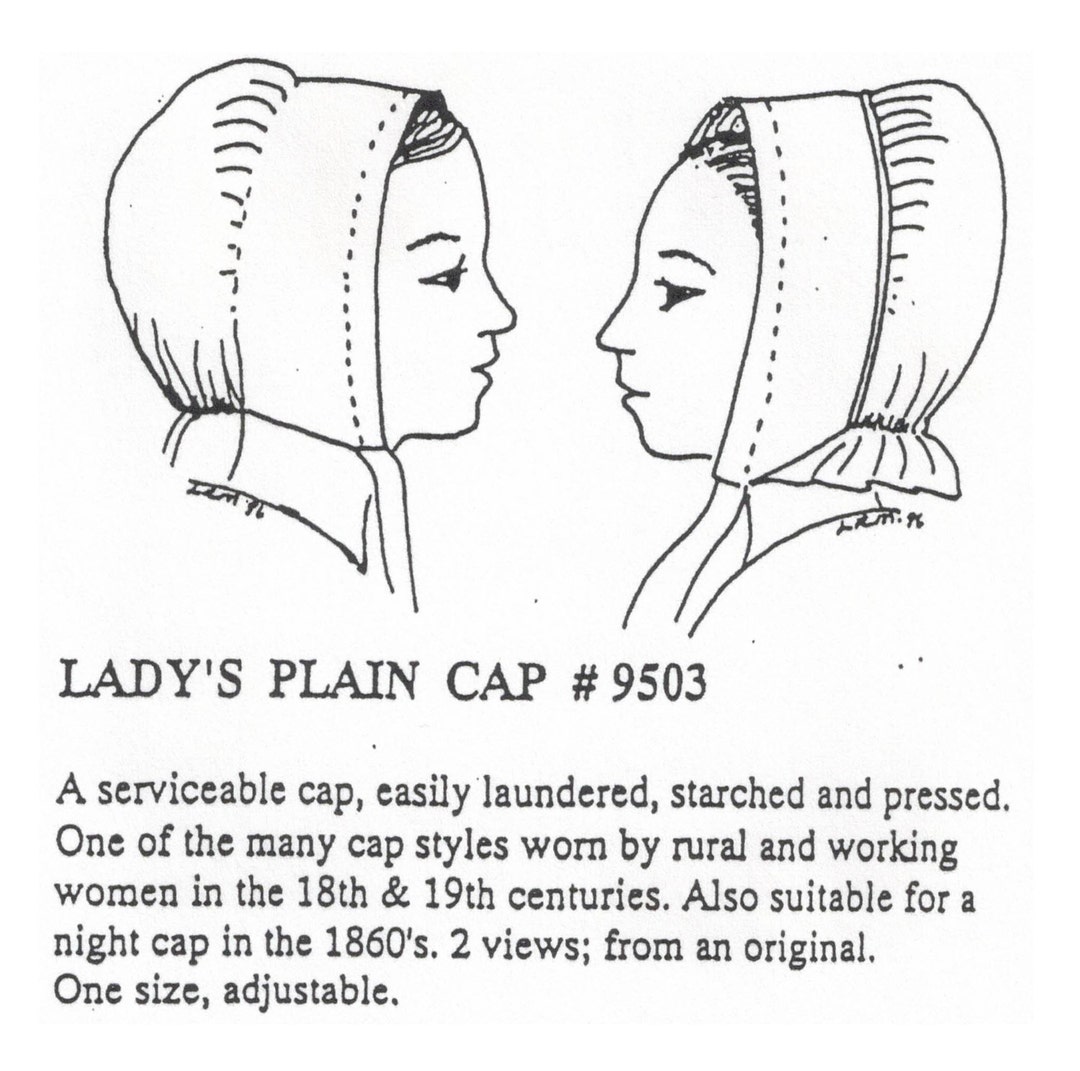 MI9503 1700's to 1800's Lady's Plain Cap Sewing Pattern by Miller's ...