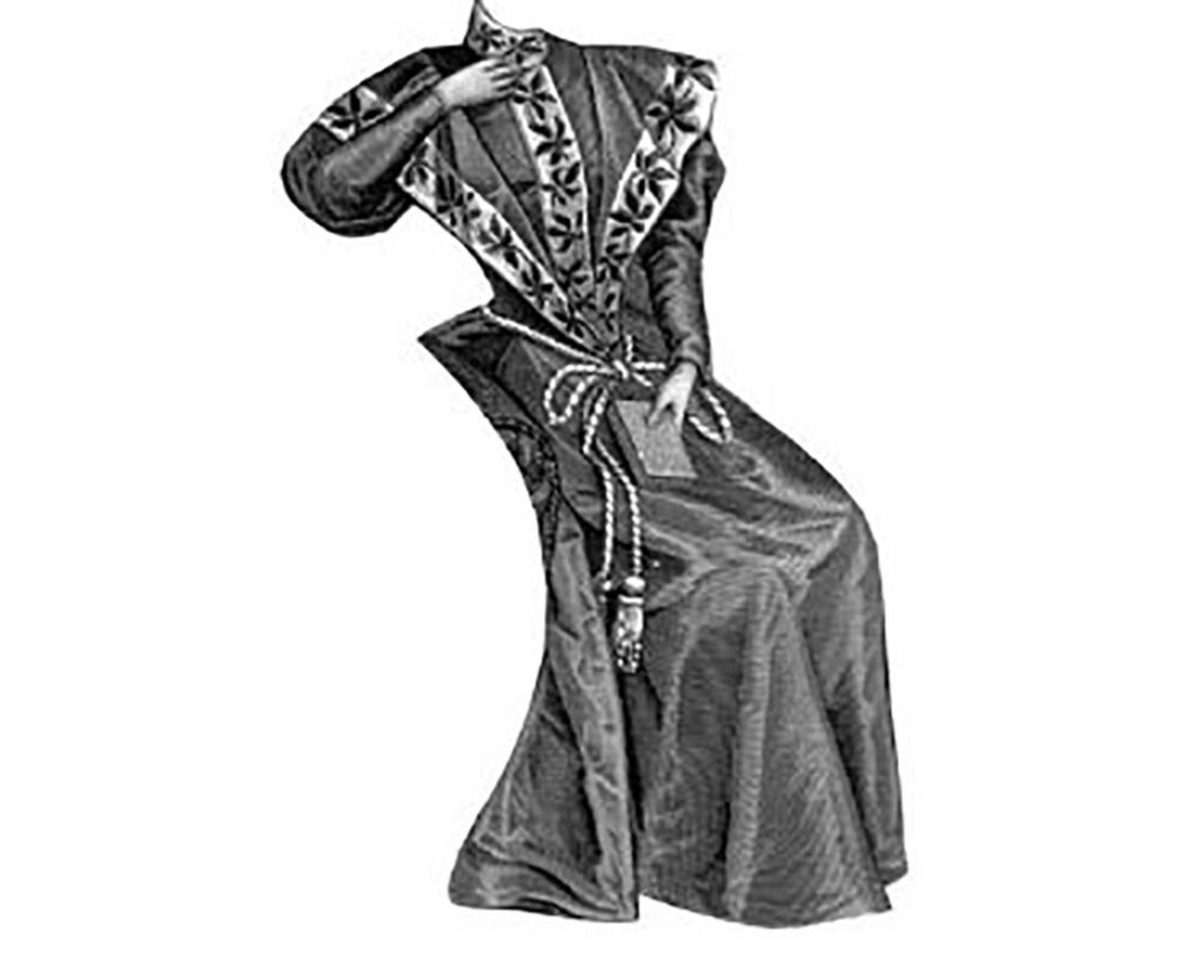 AG1235 1893 Morning Gown With Revers Collarette Sewing - Etsy