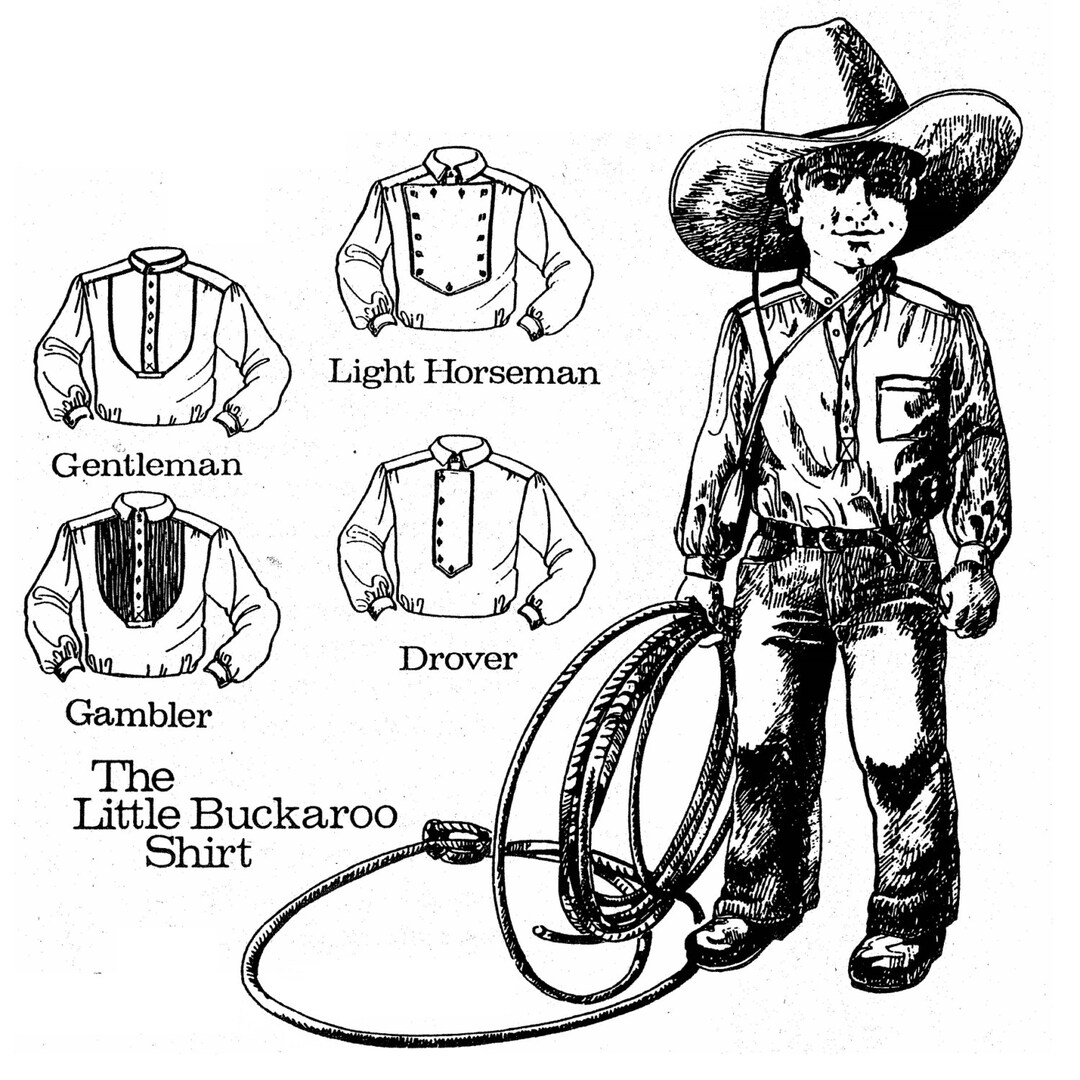BB28 Little Buckaroo Shirts Sewing Patterns by Buckaroo Bobbins - Etsy