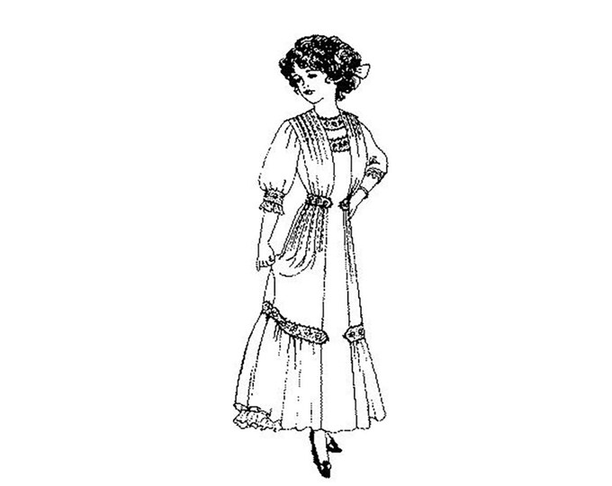 PAC4971 1910-11 Misses' Panel Dress Pattern by Past Patterns - Etsy
