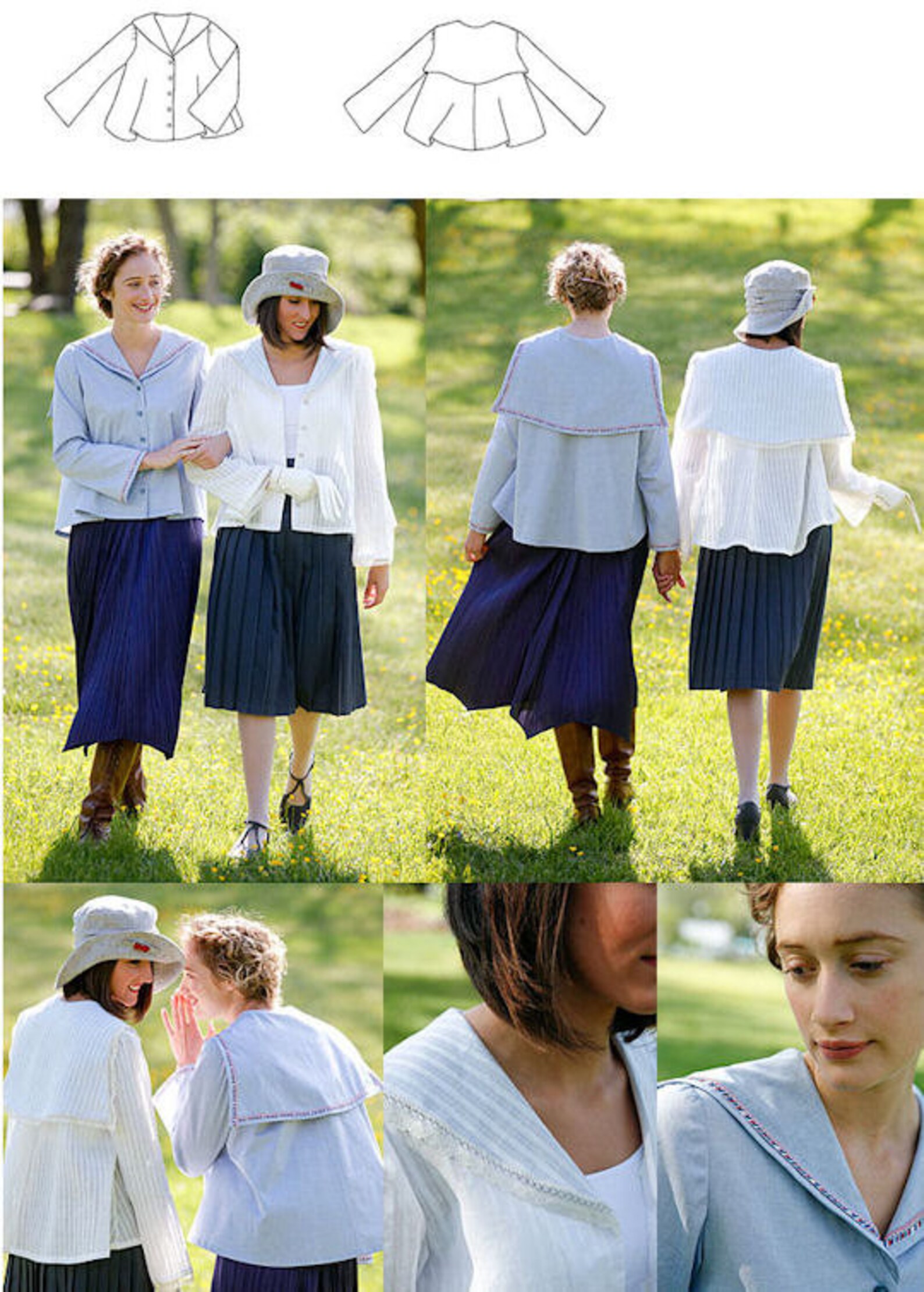 FW270 1910's Metro Middy WWI Era Blouse Sewing Pattern. | Etsy