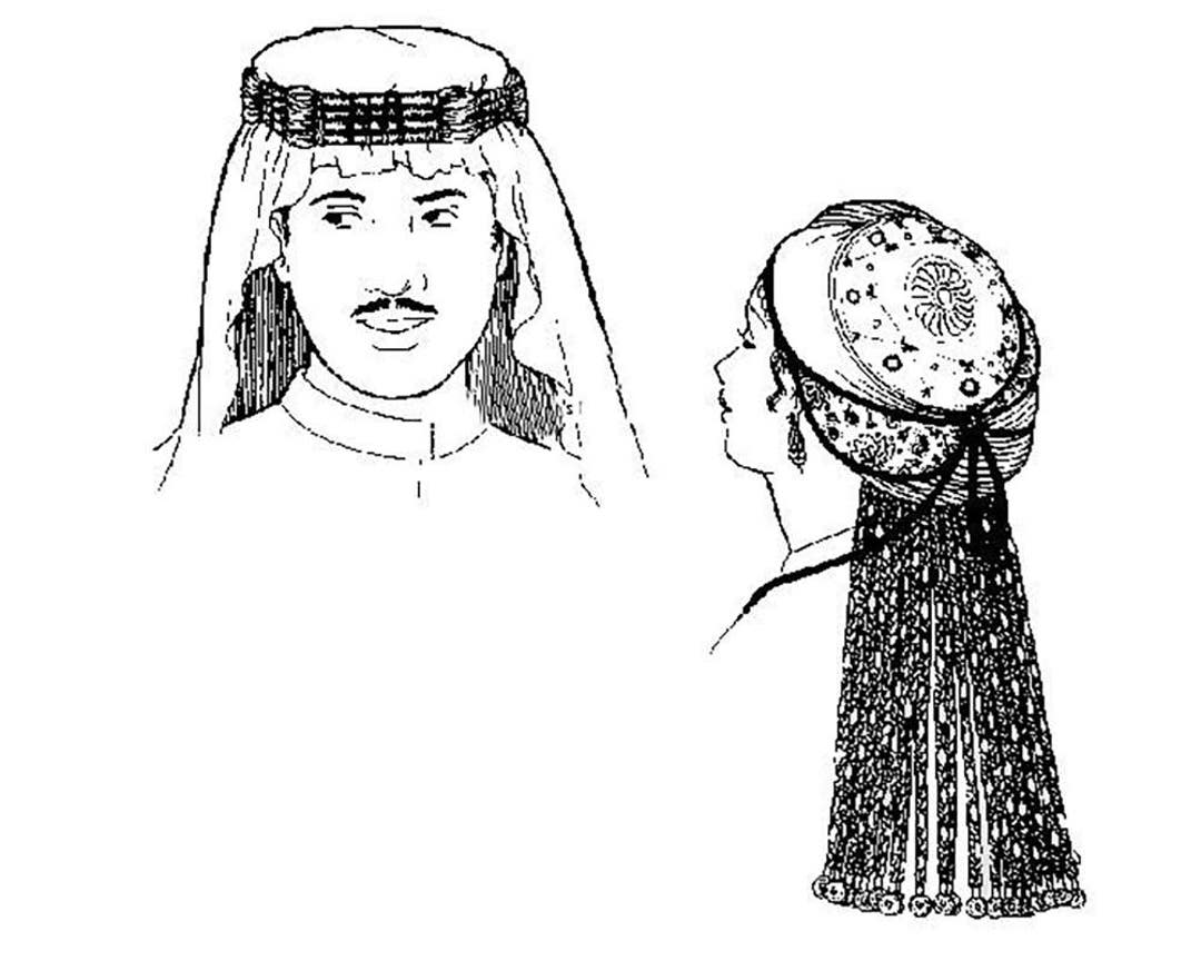 AF36 Hanidas & Hadhis Headdresses Pattern middle East Belly Dance ...