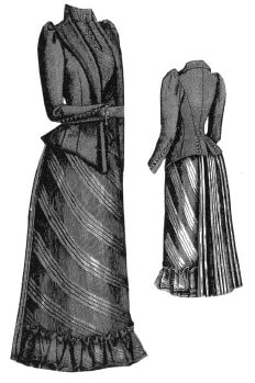 AG1495 1891 Walking Dress With Jacket Bodice Sewing Pattern | Etsy