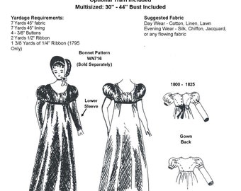 Regency Dress Pattern - Etsy