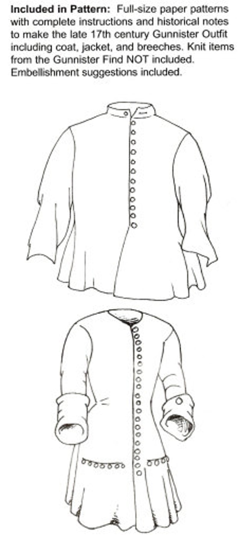RC307 Late 17th Century Gunnister Outfit Sewing Pattern by - Etsy